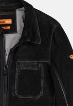 Emilio Adani Leather jacket - schwarz/black - Zalando.de