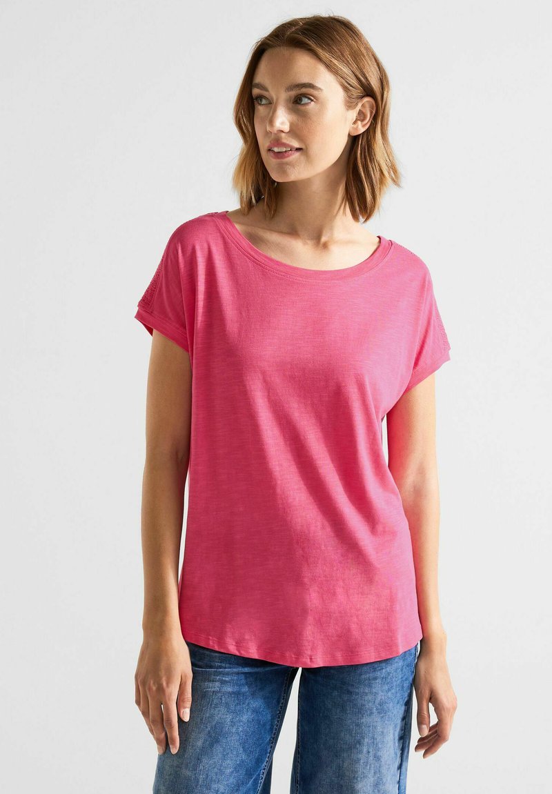 Street One MIT SMOCKDETAIL - T-Shirt basic - pink - Zalando