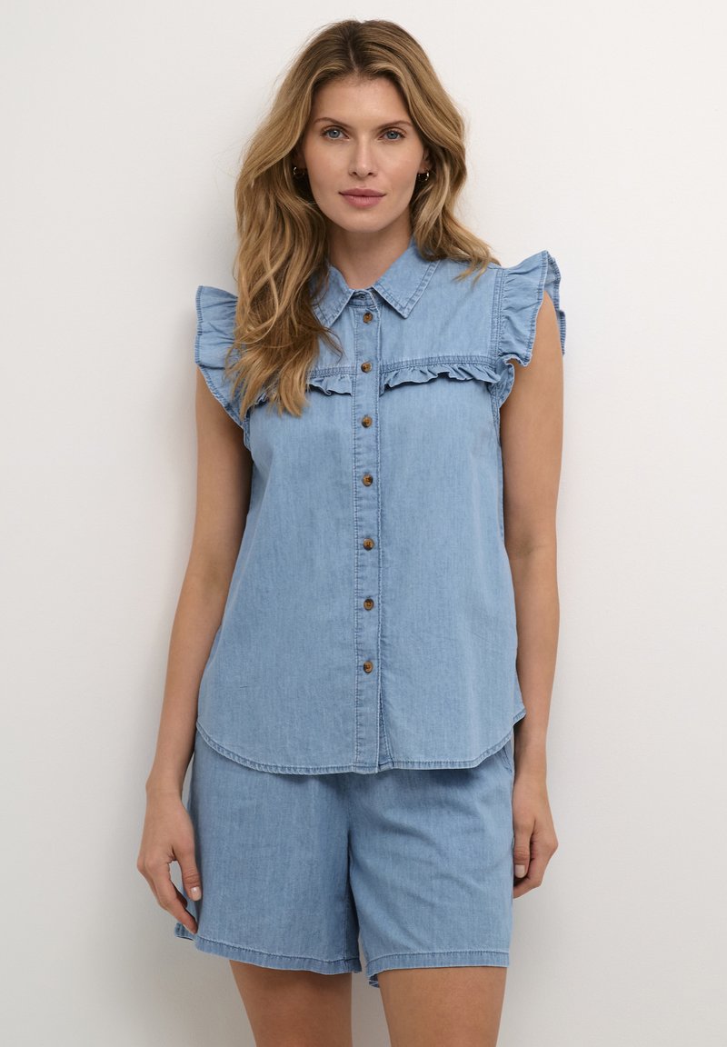 Culture AURELIA - Hemdbluse - light blue wash/hellblau - Zalando.ch