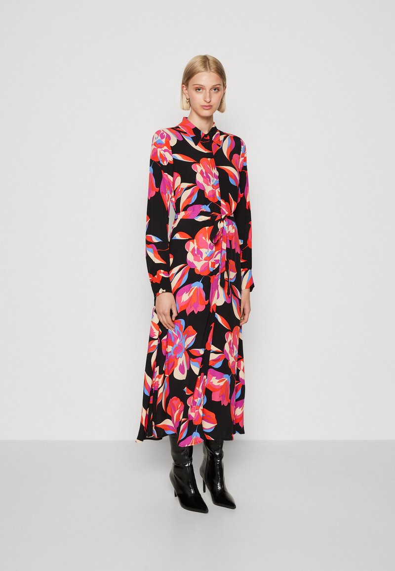 YAS LS S NOOS - Abito a camicia - black/multicolore - Zalando.it