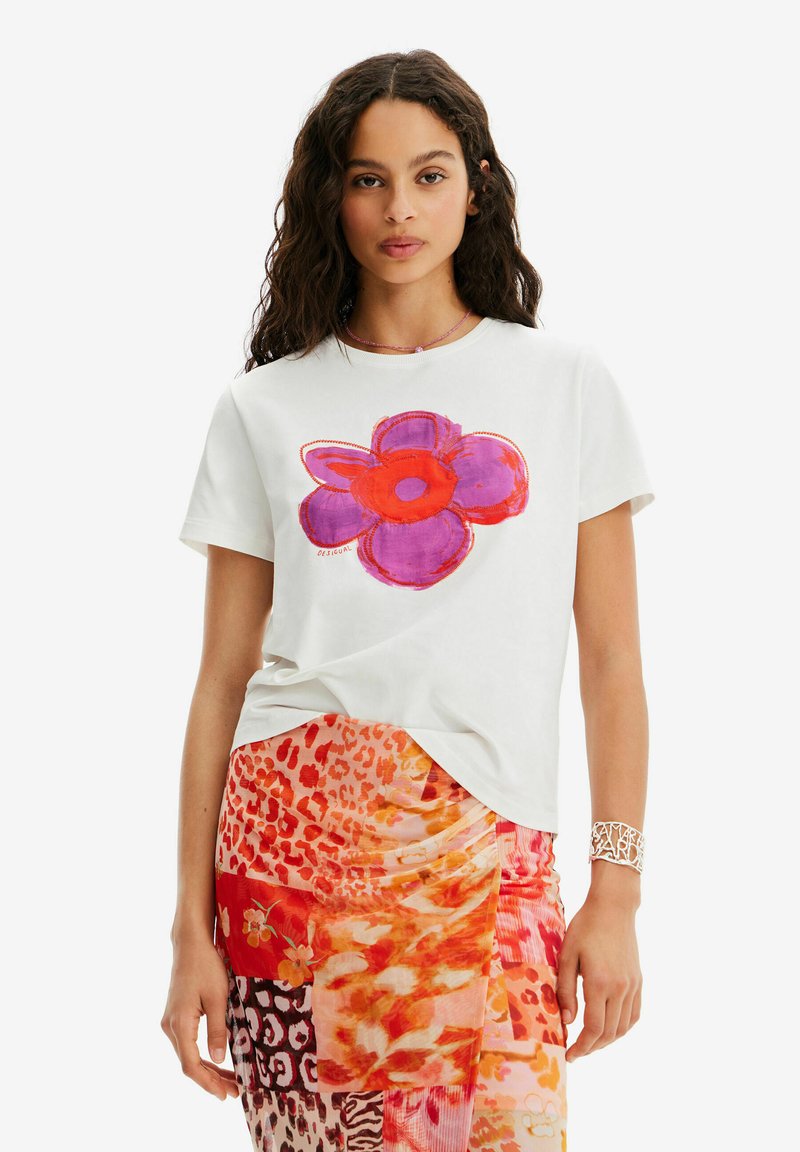 Desigual T-shirt z nadrukiem/biały - Zalando.pl