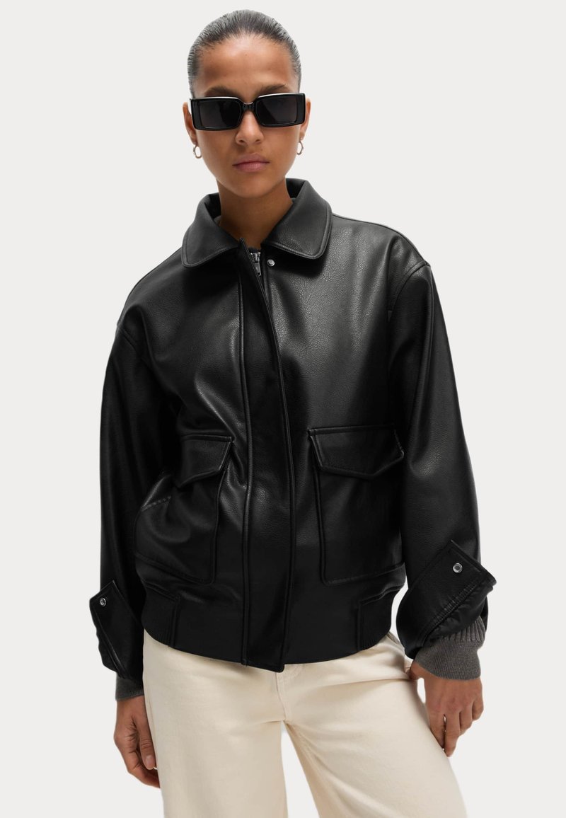 Marks & Spencer RELAXED FIT - Giacca in similpelle - black/nero ...