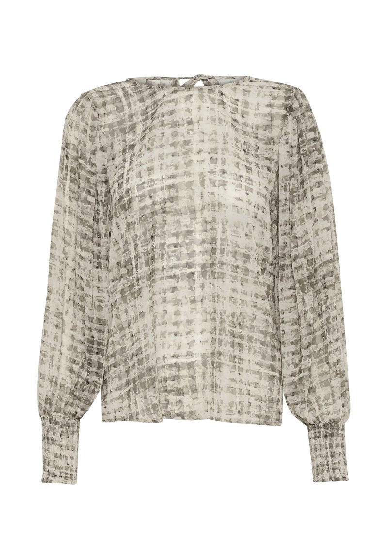 Kaffe Bluse - grey texture check/beigemeleret - Zalando.dk