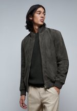 Scalpers Lederjacke - khaki - Zalando.de