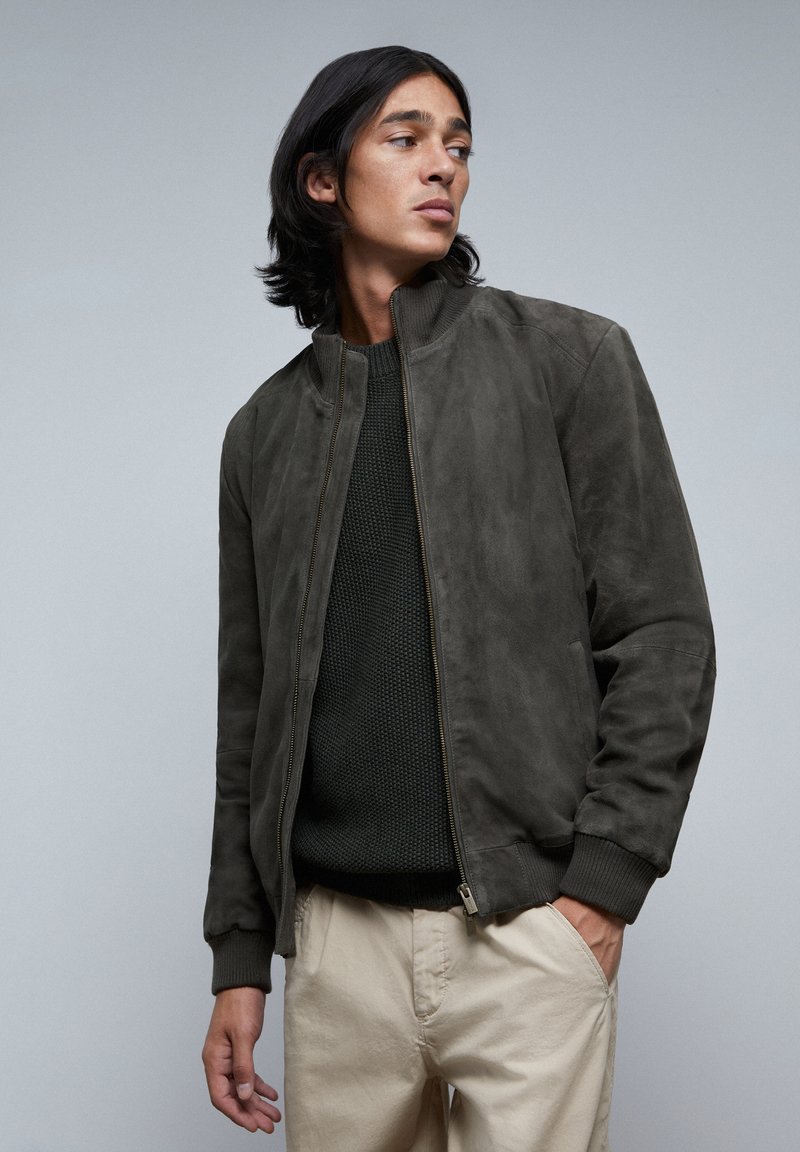 Scalpers Leren jas - khaki/kaki - Zalando.nl