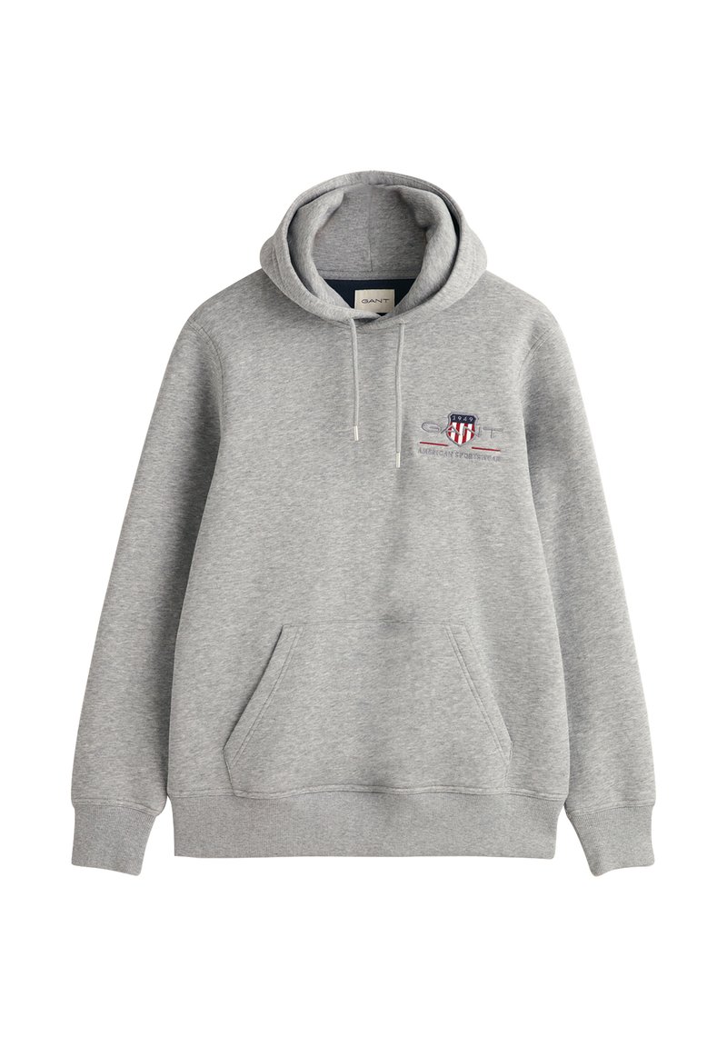 GANT MEDIUM ARCHIVE SHIELD HOODIE - Luvtröja - grey melange/grå ...