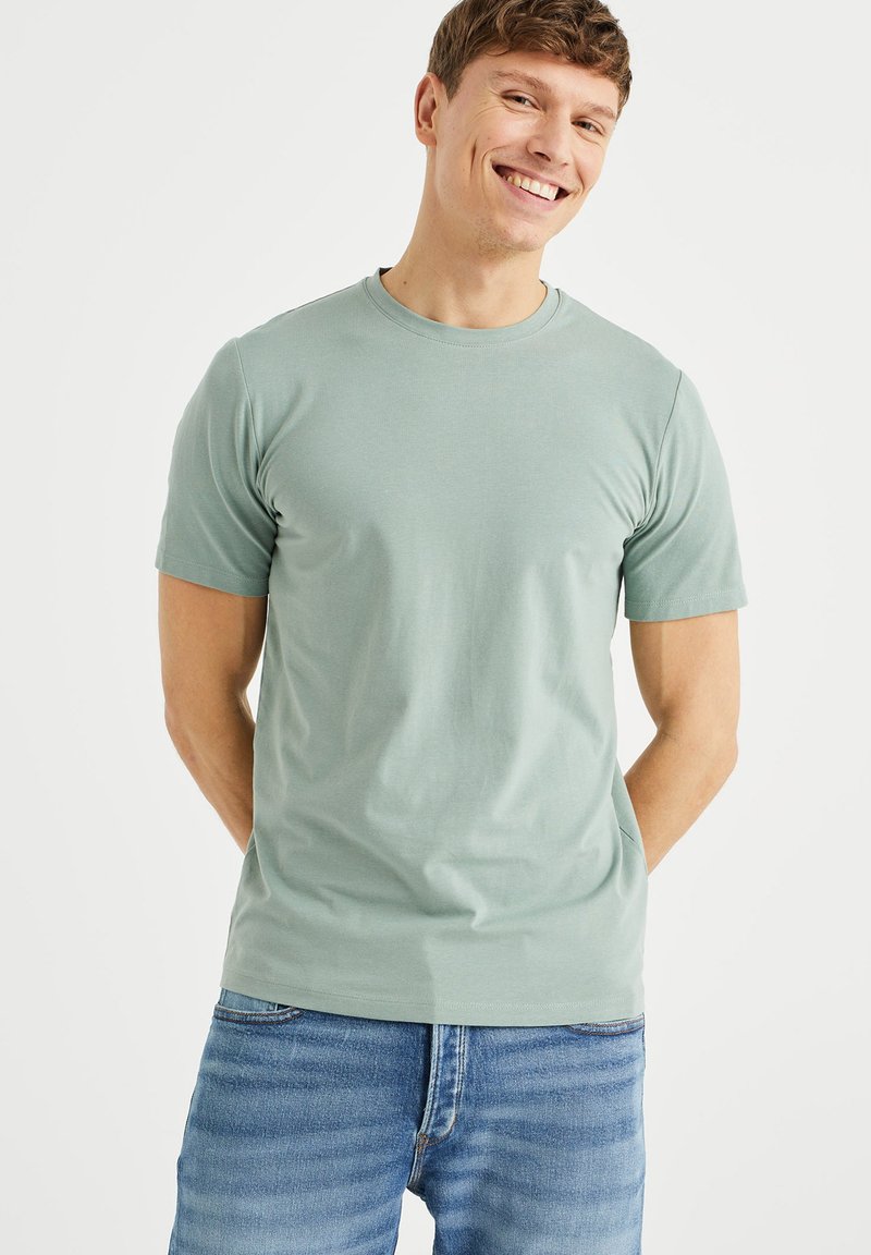 WE Fashion Basic T-shirt - green/mottled light green - Zalando