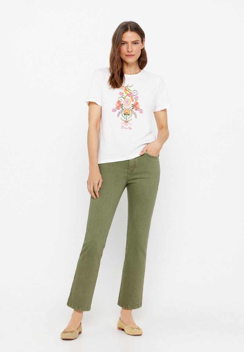 Cortefiel Print T-shirt - white - Zalando