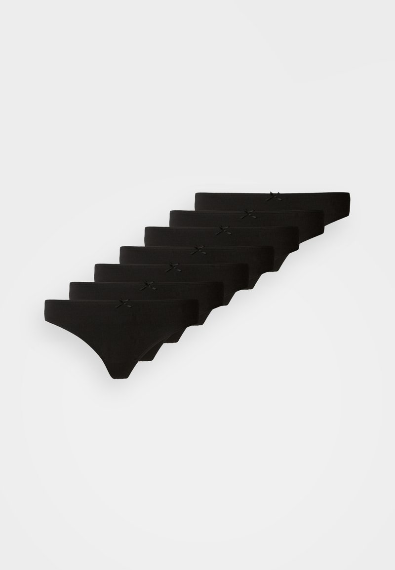 Anna Field 7 PACK CORE THONG MICRO RIB - Thong - black - Zalando