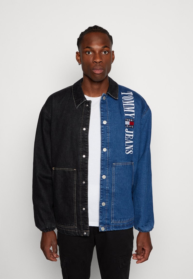 Tommy Jeans COACH JACKET - Denim jacket - denim dark/dark-blue denim ...