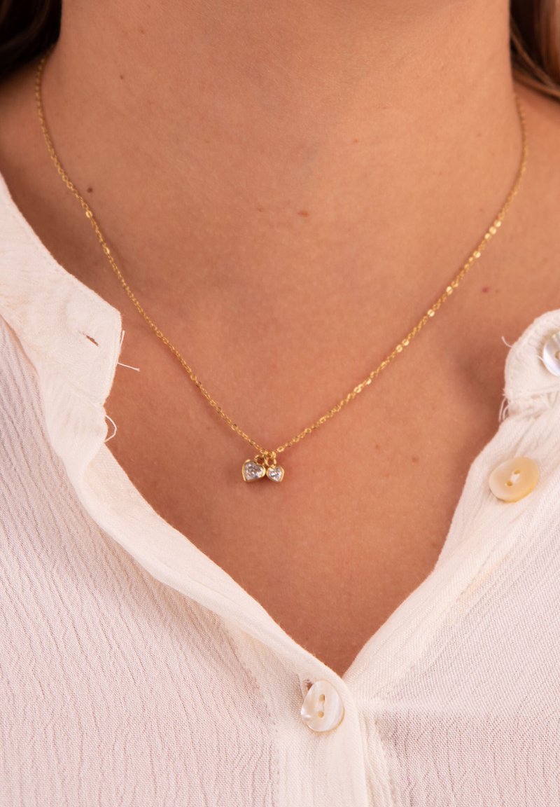 My Jewellery WITH TWO RHINESTONE HEARTS - Collier - gold coloured/doré ...
