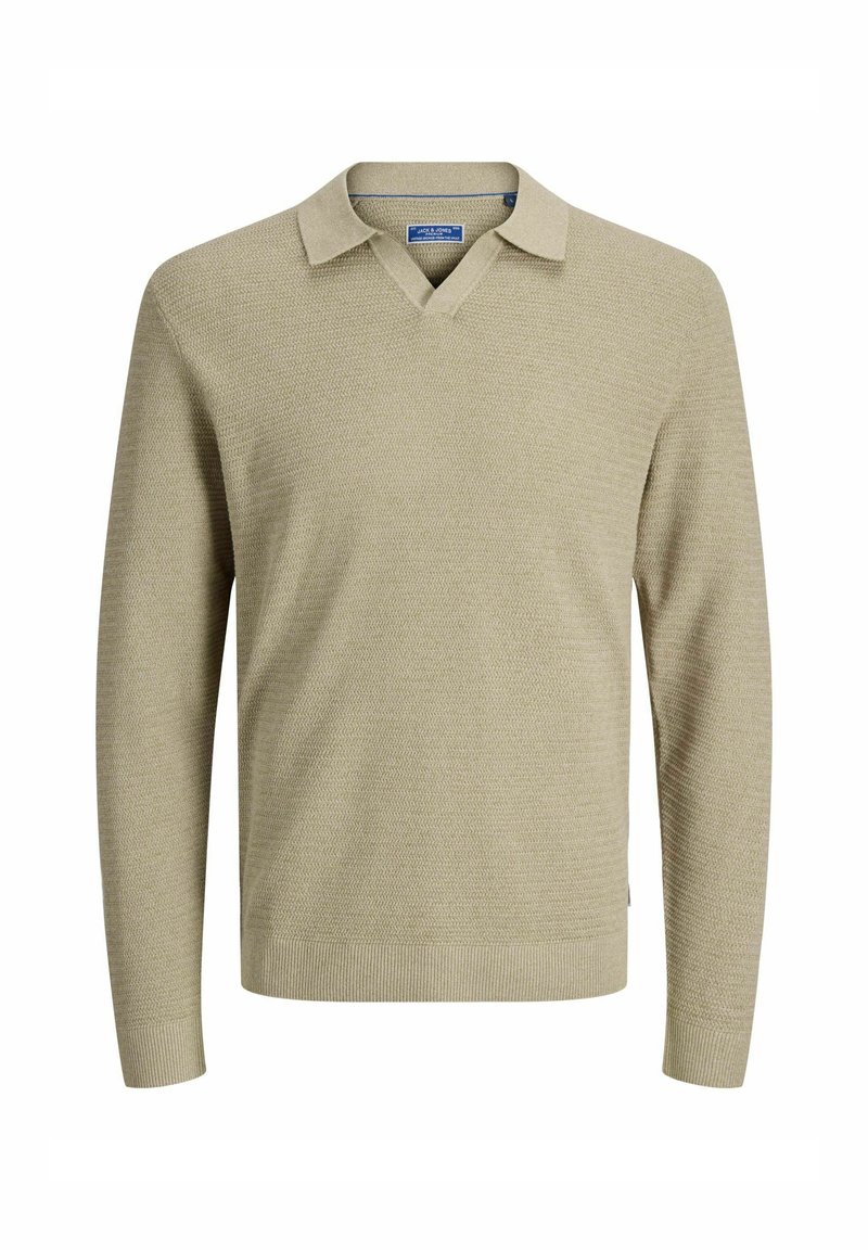 Jack & Jones PREMIUM PULLOVER - Jumper - lemon pepper/light brown ...