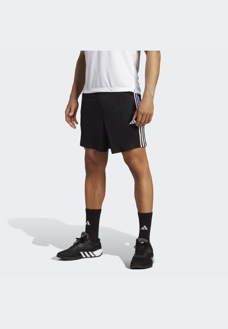 adidas Performance ESSENTIALS PIQUÉ 3-STRIPES - kurze Sporthose - black ...