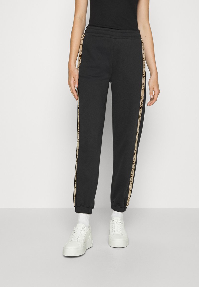 Calvin Klein Jeans Logo Tape Pants Tracksuit Bottoms Black