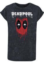 ABSOLUTE CULT DEADPOOL - DRIPPING HEAD - Print T-shirt - black - Zalando