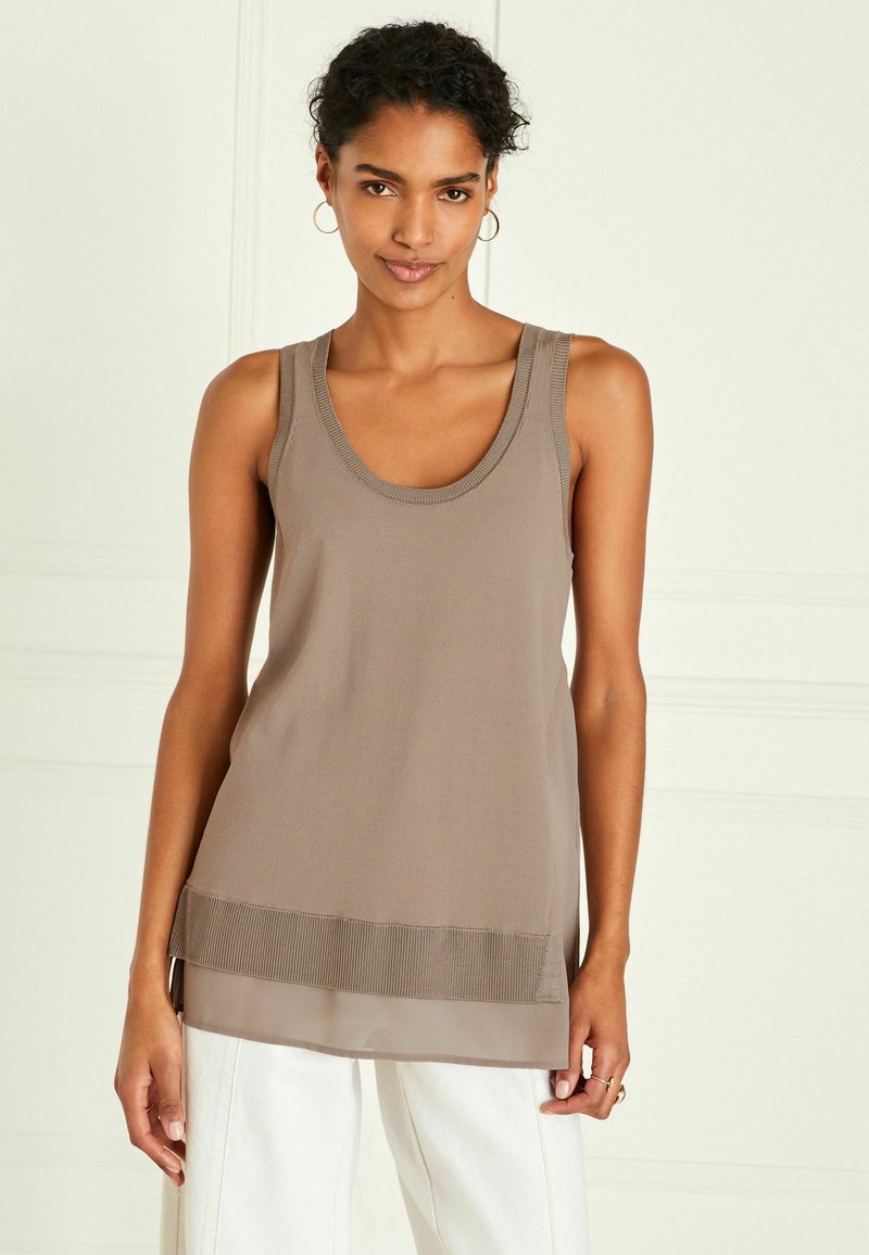 Next ASYMMETRIC KNIT TANK LAYER TOP - Top - mole brown/braun - Zalando.ch