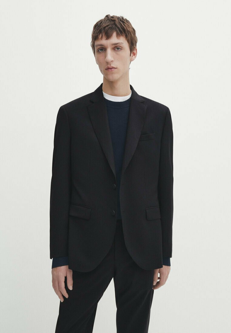 Massimo Dutti COMFORT - Sakko - mottled dark blue/dunkelblau meliert ...