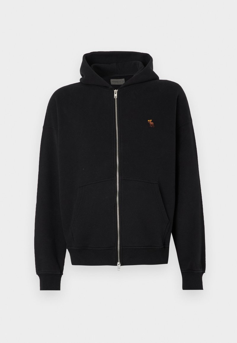 Abercrombie & Fitch ESSENTIAL - Mikina na zip - black/černá - Zalando.cz