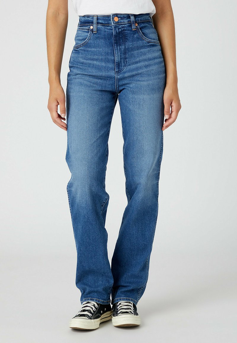 Wrangler MOM - Jeans Straight Leg - smoke sea/blue denim - Zalando.de