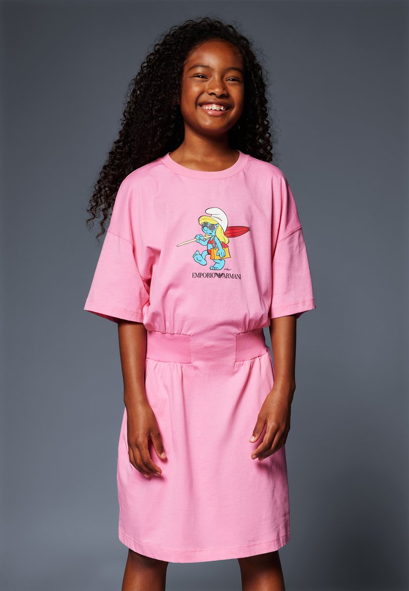 Emporio Armani SMURFS DRESS GIRL - Jersey dress - garofano rosa/pink ...