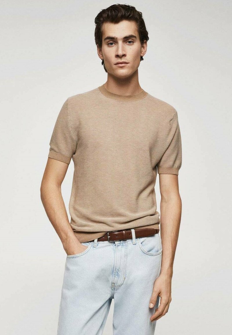 Mango TITAN-I - Print T-shirt - beige - Zalando.ie