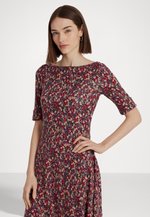 Lauren Ralph Lauren MUNZIE ELBOW SLEEVE DAY DRESS - Vestito di maglina - navy/burgundy multi/blu ...