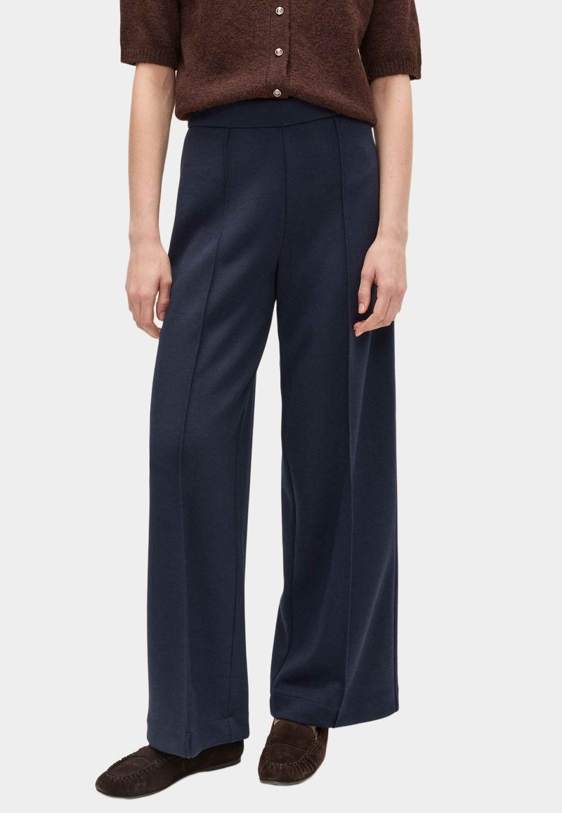 Marks & Spencer ELASTICATED WAIST WIDE LEG - Pantaloni - dark navy/blu ...