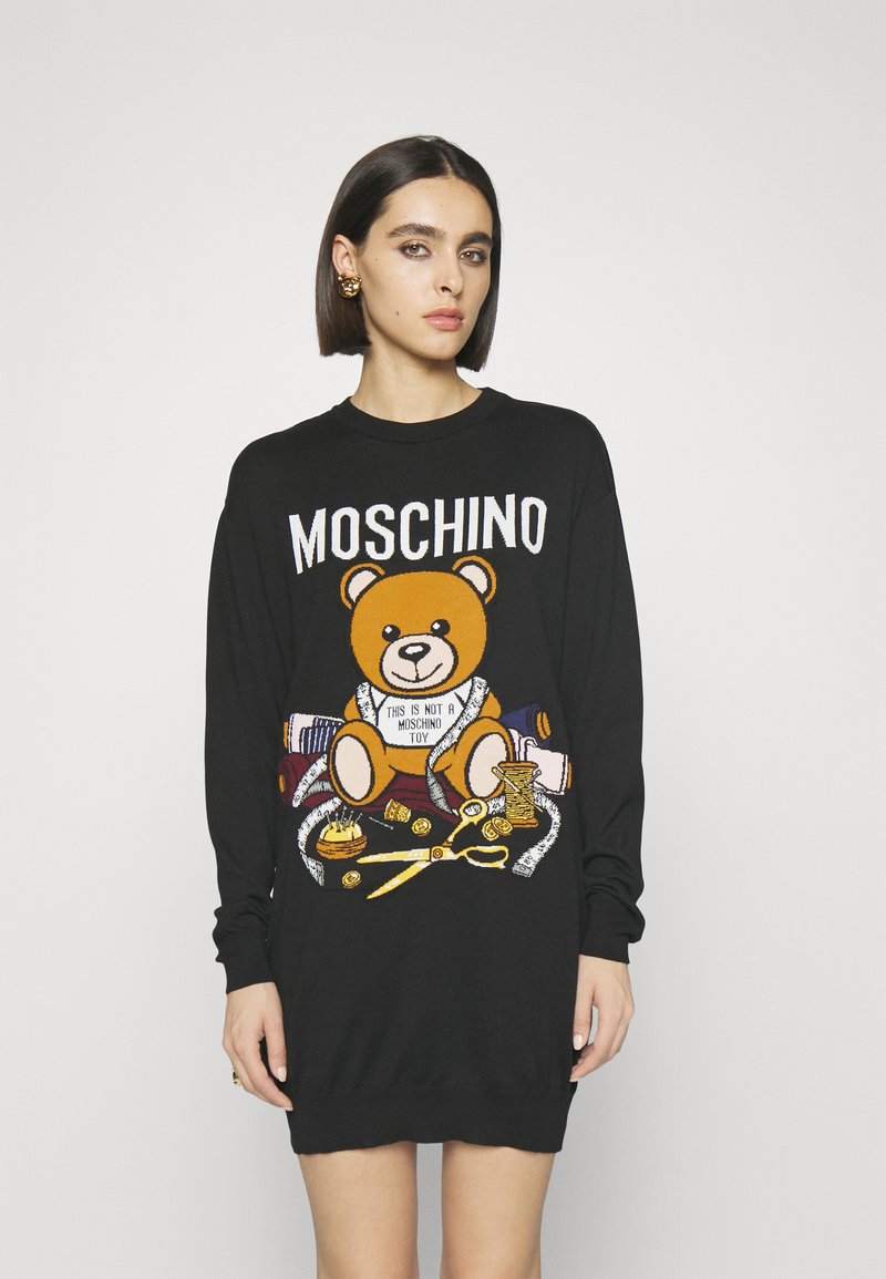 MOSCHINO SEASONAL TEDDY BEAR - Robe pull - fantasy black/noir - ZALANDO.FR