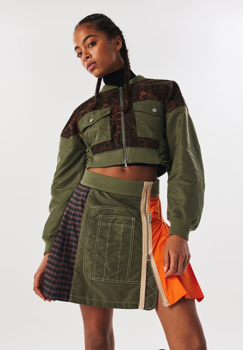 Twist COLORBLOCK - A-lijn rok - green/kaki - Zalando.nl