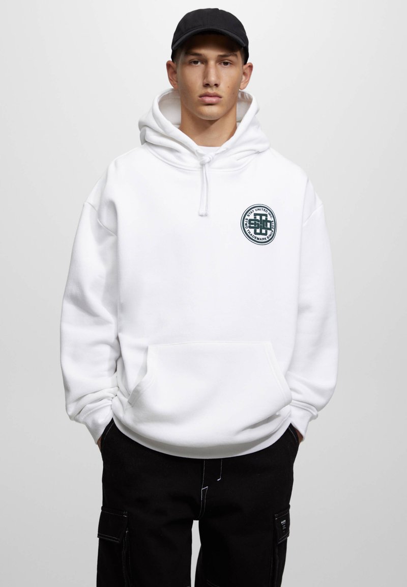 PULL&BEAR PRINTED - Hoodie - white/wit - Zalando.nl