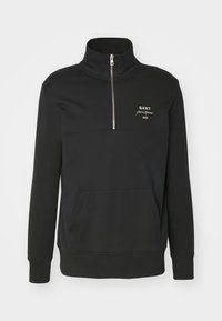 GANT LOGO SCRIPT HALFZIP - Bluză de molton - black/negru - Zalando.ro