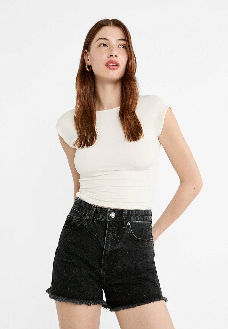 Stradivarius Short en jean - black denim/denim noir - ZALANDO.CH