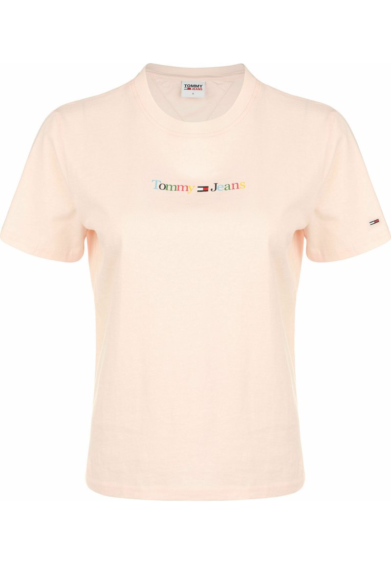 Tommy Jeans REGULAR COLOR SERIF - Print T-shirt - faint pink/pink ...