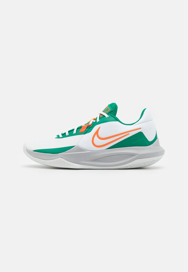 Nike Performance PRECISION 6 - Basketball shoes - white/safety orange ...