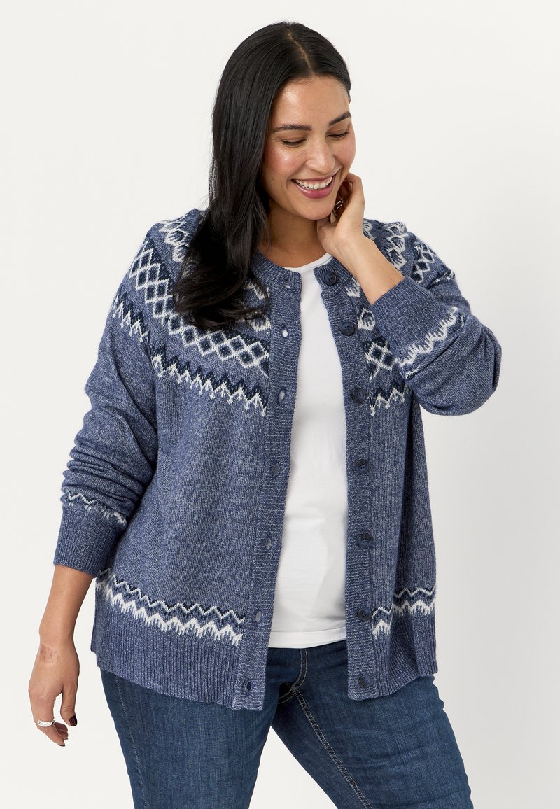 Cellbes of Sweden JACQUARD - Strickjacke - blue patterned/blau - Zalando.de