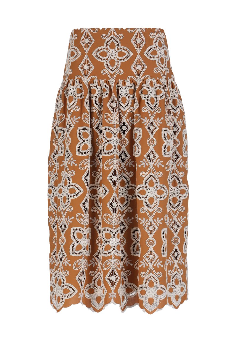 Luisa Spagnoli TABULATO - A-snit nederdel - marrone/cognac - Zalando.dk