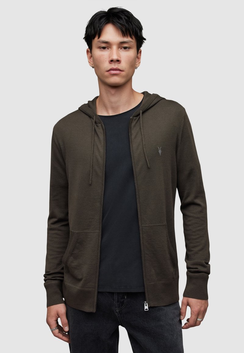 AllSaints MODE ZIP HOOD - Cardigan - dark ivy green/verde - Zalando.it