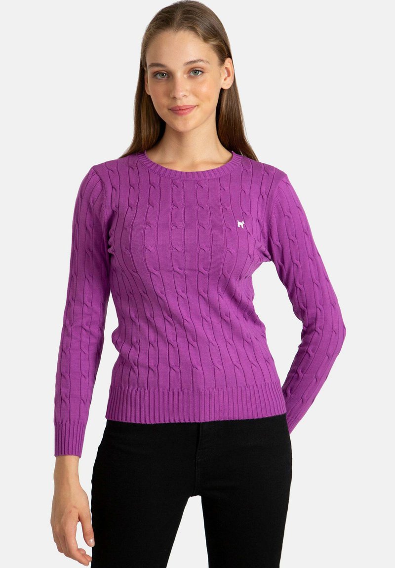 Williot HAIR BRAID CREW NECK - Jumper - light purple/dark purple - Zalando