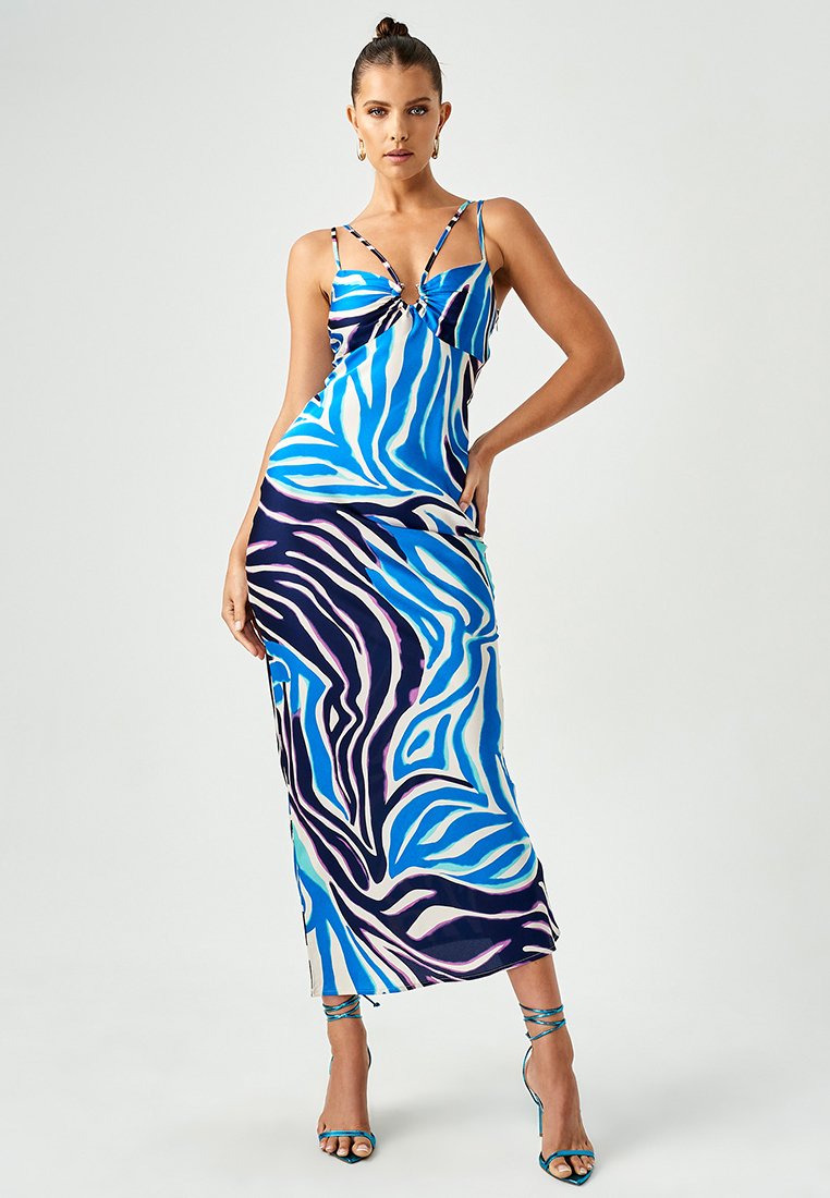 BWLDR ARIELLE X KRISTINA - Vestido largo - blue abstract swirl/azul ...