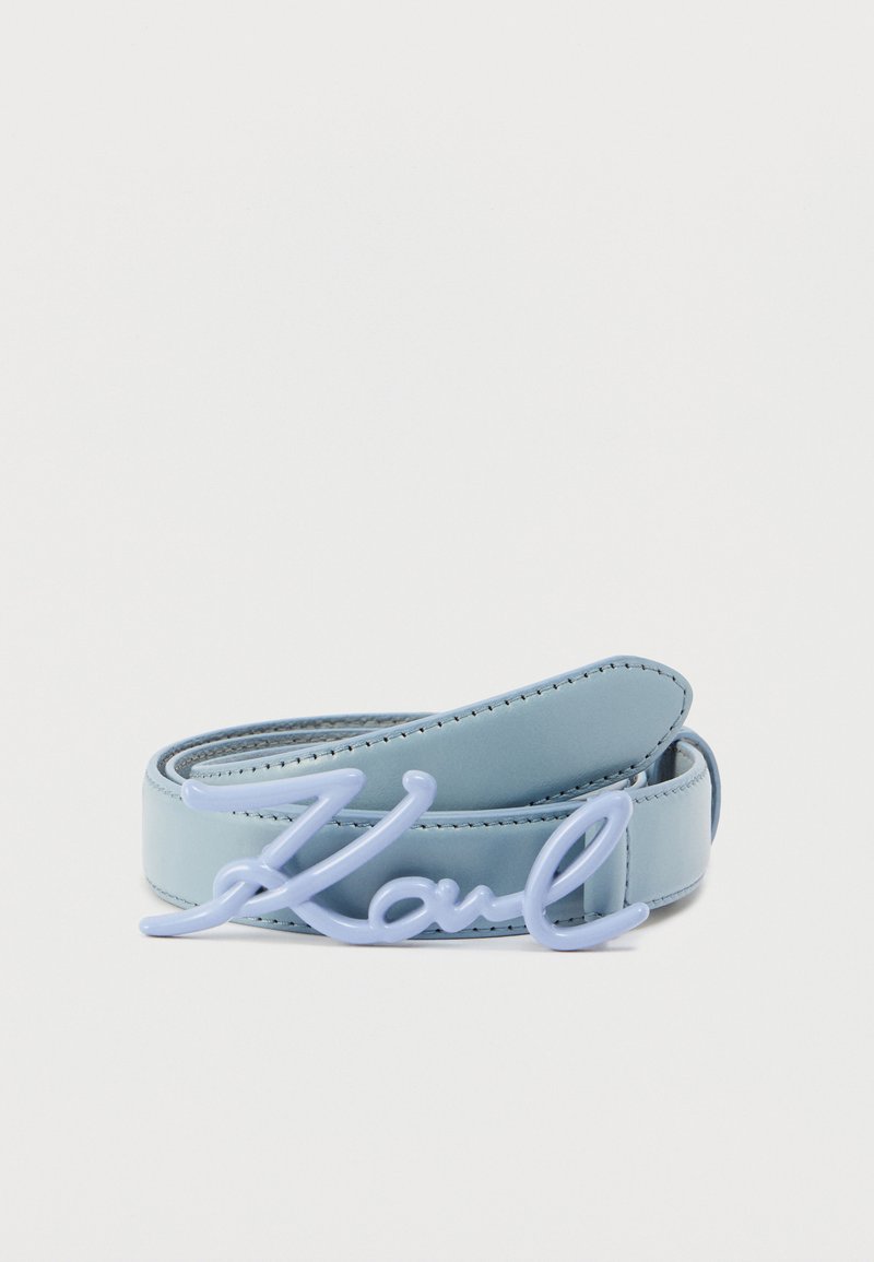 KARL LAGERFELD SIGNATURE ENAMEL BELT - Gürtel - kentucky blue/blau ...