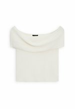 Massimo Dutti OFF-THE-SHOULDER - Print T-shirt - white - Zalando
