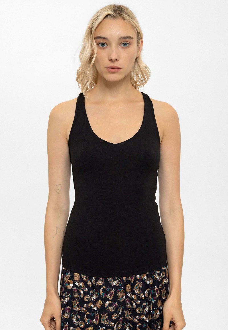 anou anou V NECK - Débardeur - black/noir - ZALANDO.FR