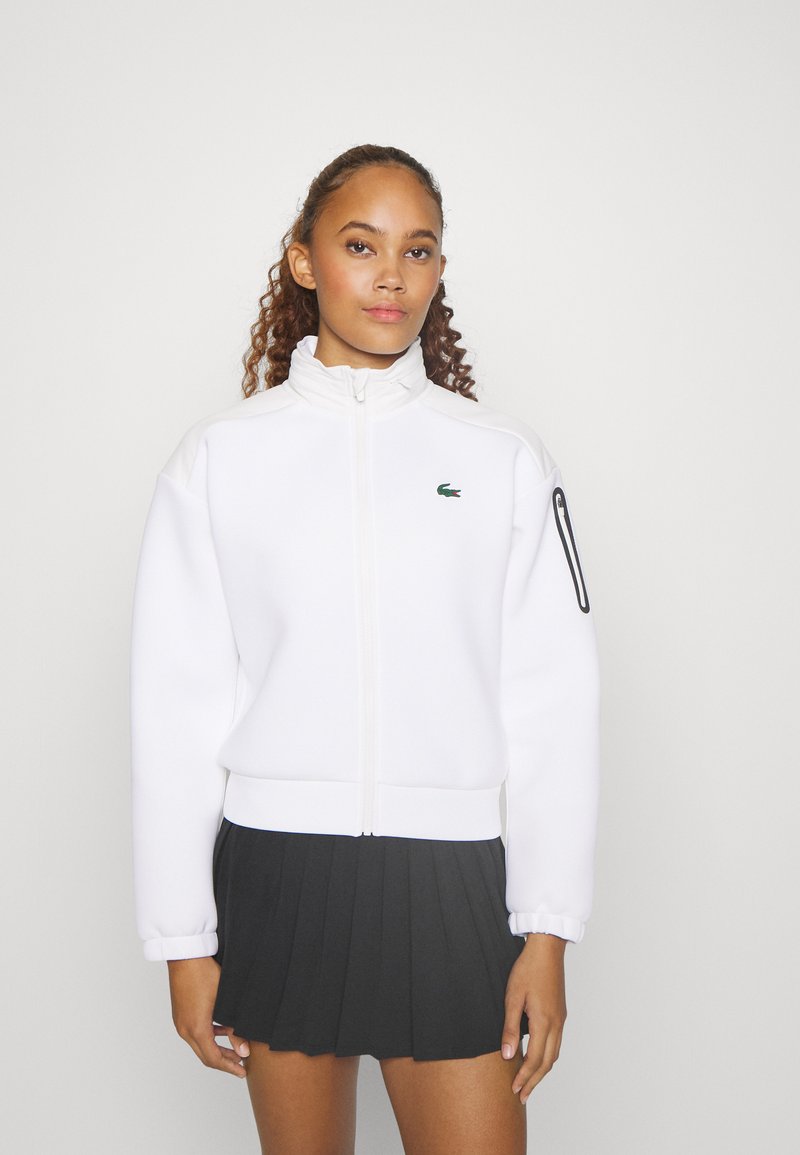 Lacoste Sport SPORTS ZIP-UP JACKET - Zip-up sweatshirt - flour/off ...
