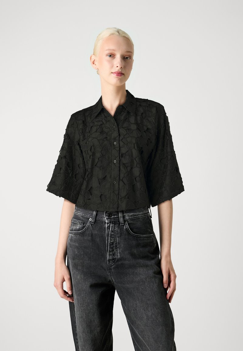 Object OBJDIVII - Button-down blouse - black - Zalando