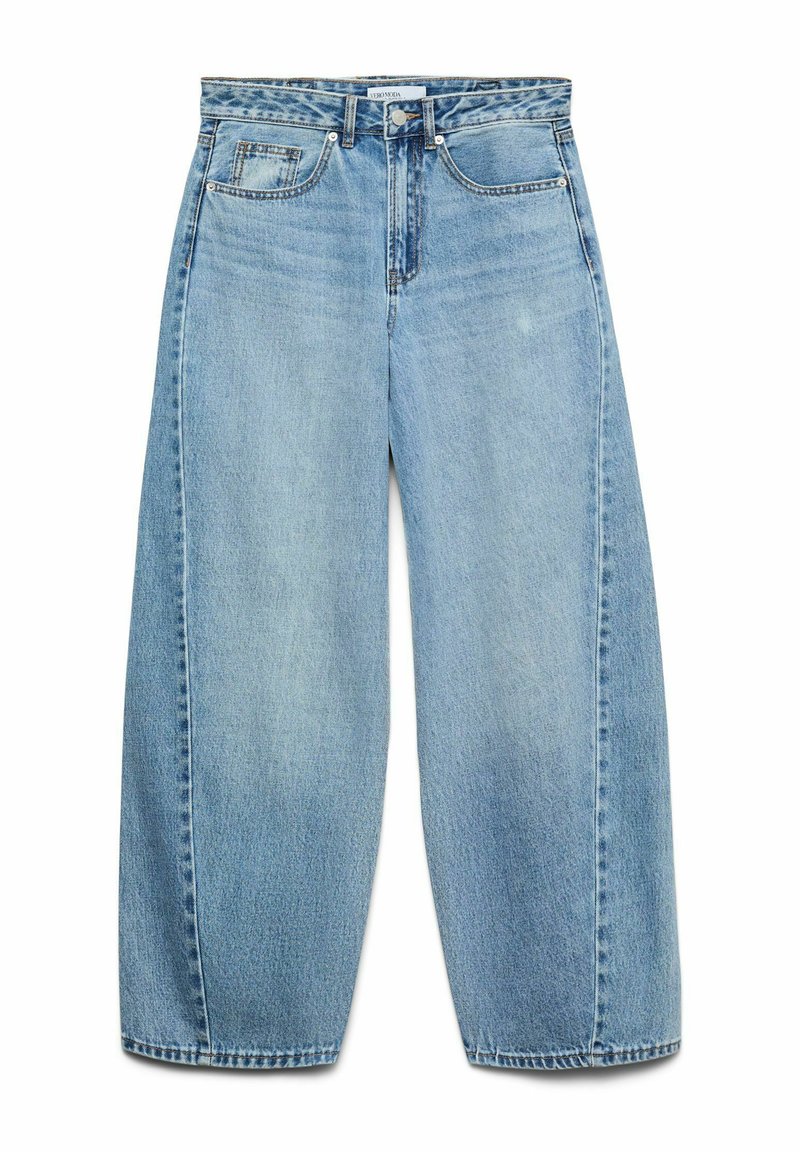 Vero Moda Mom fit VMZELDA High rise Barrel - Wide Leg - light blue ...