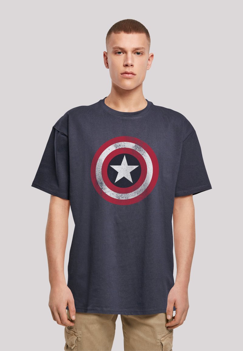 F4NT4STIC MARVEL AVENGERS CAPTAIN AMERICA DISTRESSED SHIELD - T-Shirt ...
