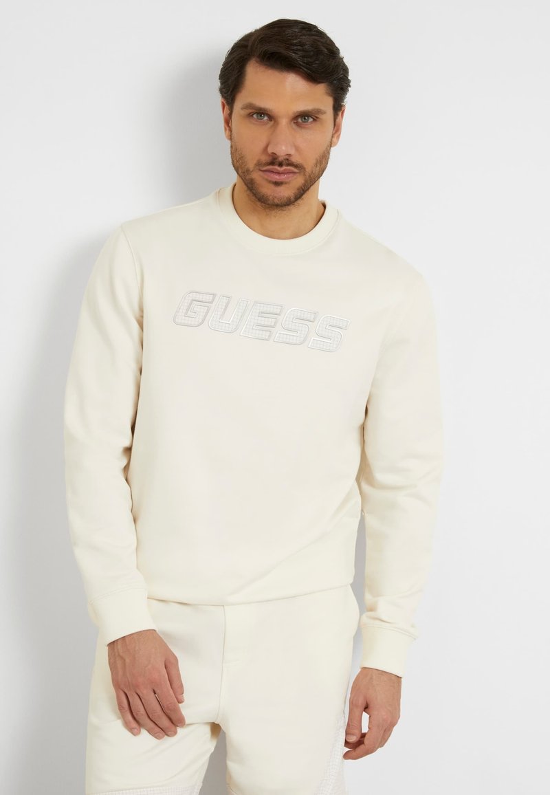 Guess FRONTLOGO - Sweater - creme/beige - Zalando.be