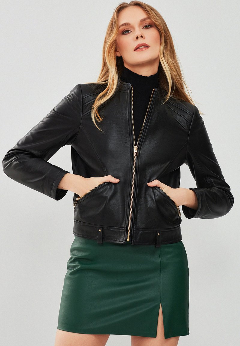 Derimod GENUINE - Leren jas - black/zwart - Zalando.be