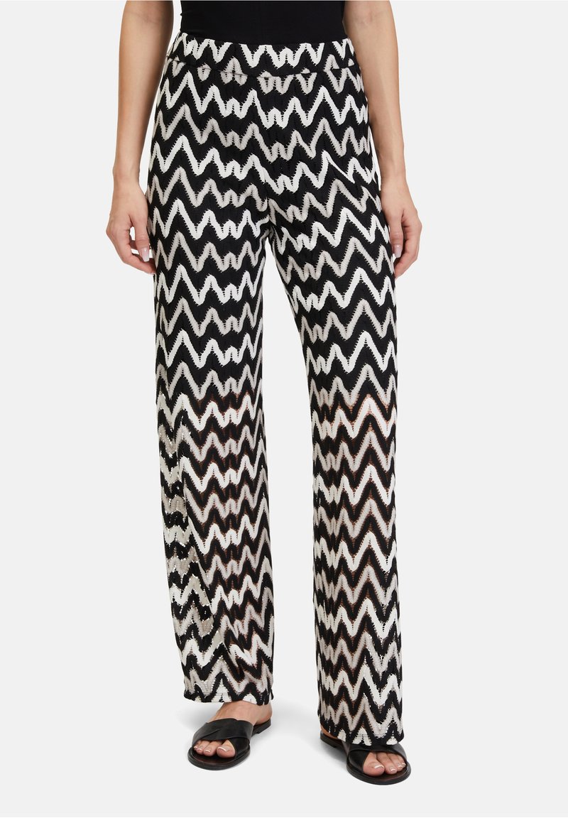 Betty & Co Trousers - schwarz weiß/black - Zalando