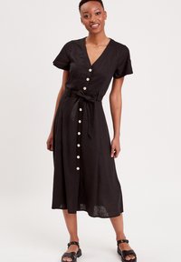 Cache Cache GEKNÖPFTES MIT KURZEN ÄRMELN - Vestido informal - noir ...